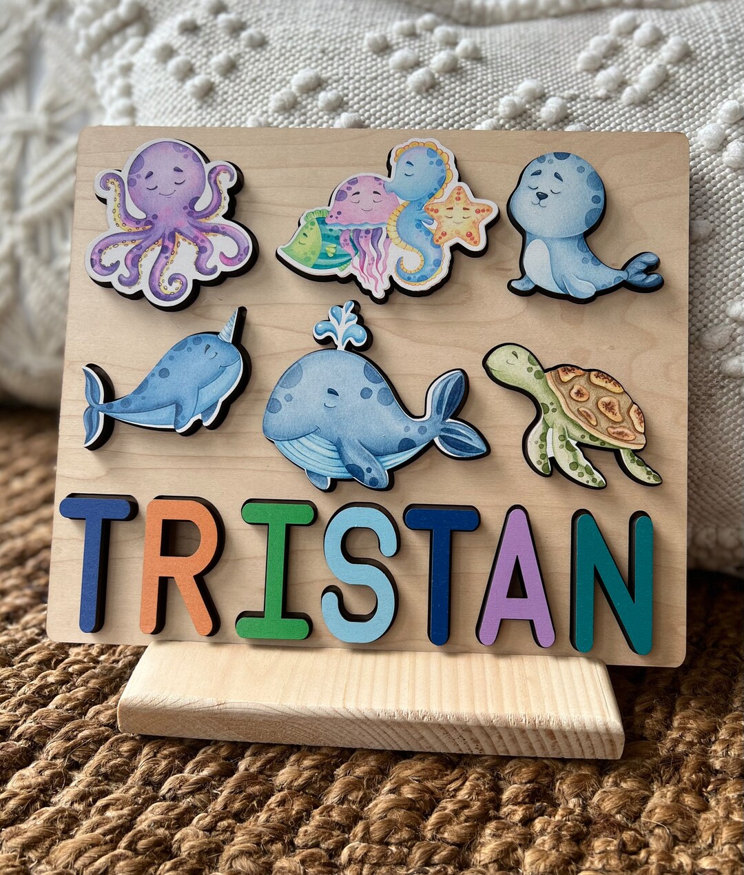 Ocean Friends Name Puzzle for Kids and Toddlers/ Name Puzzle/ Gift for ...