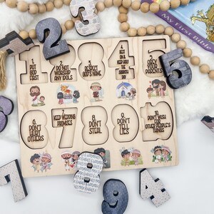 10 Commandments Wooden Puzzle: Christian Montessori Toy - Etsy