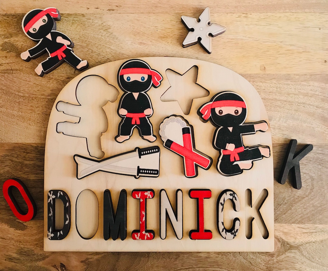 Ninja Name Puzzle for Kids - Etsy