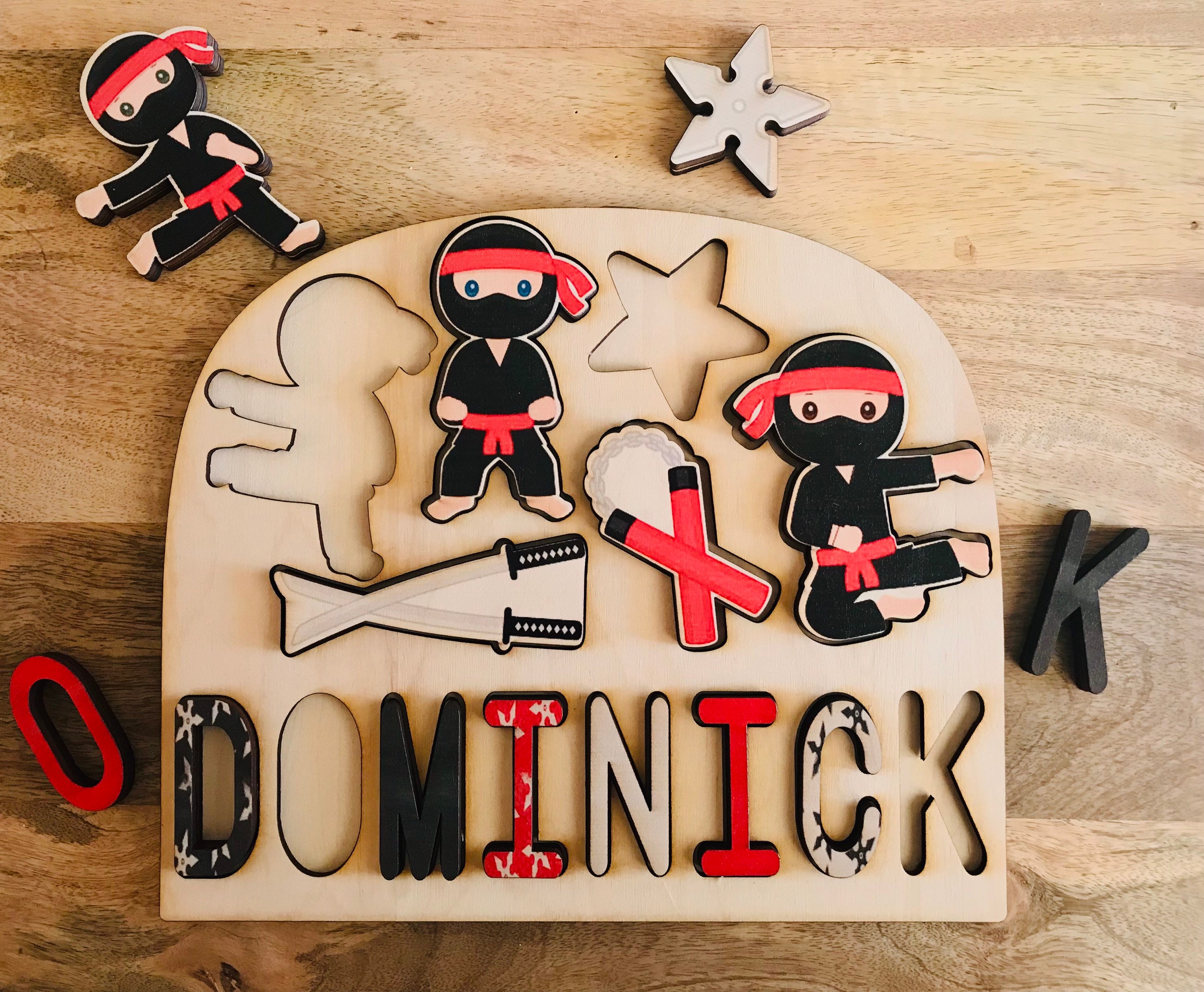 Ninja Name Puzzle for Kids - Etsy