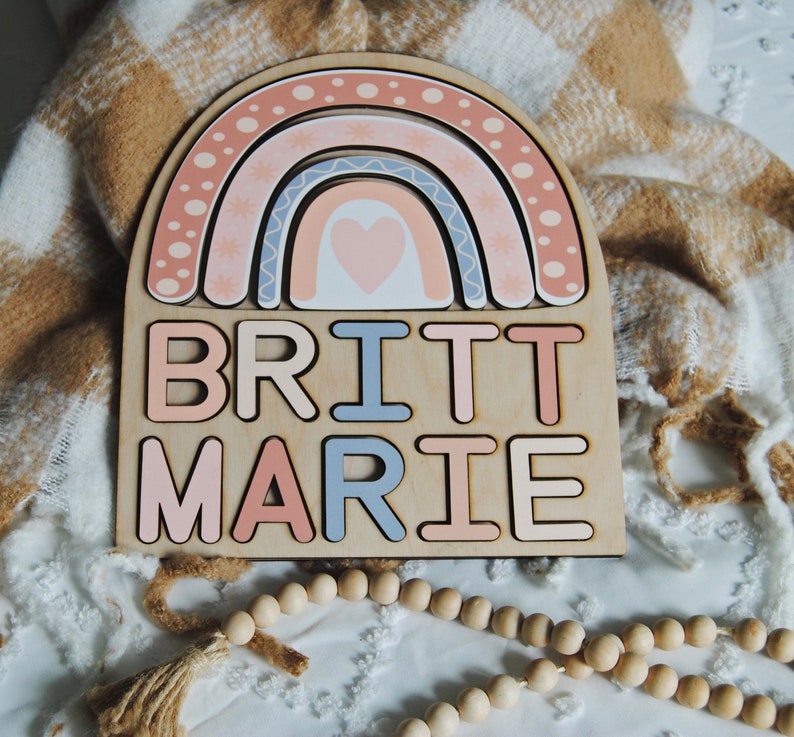 Rainbow Baby Name Puzzle for Kids/personalized Name Puzzle/ - Etsy