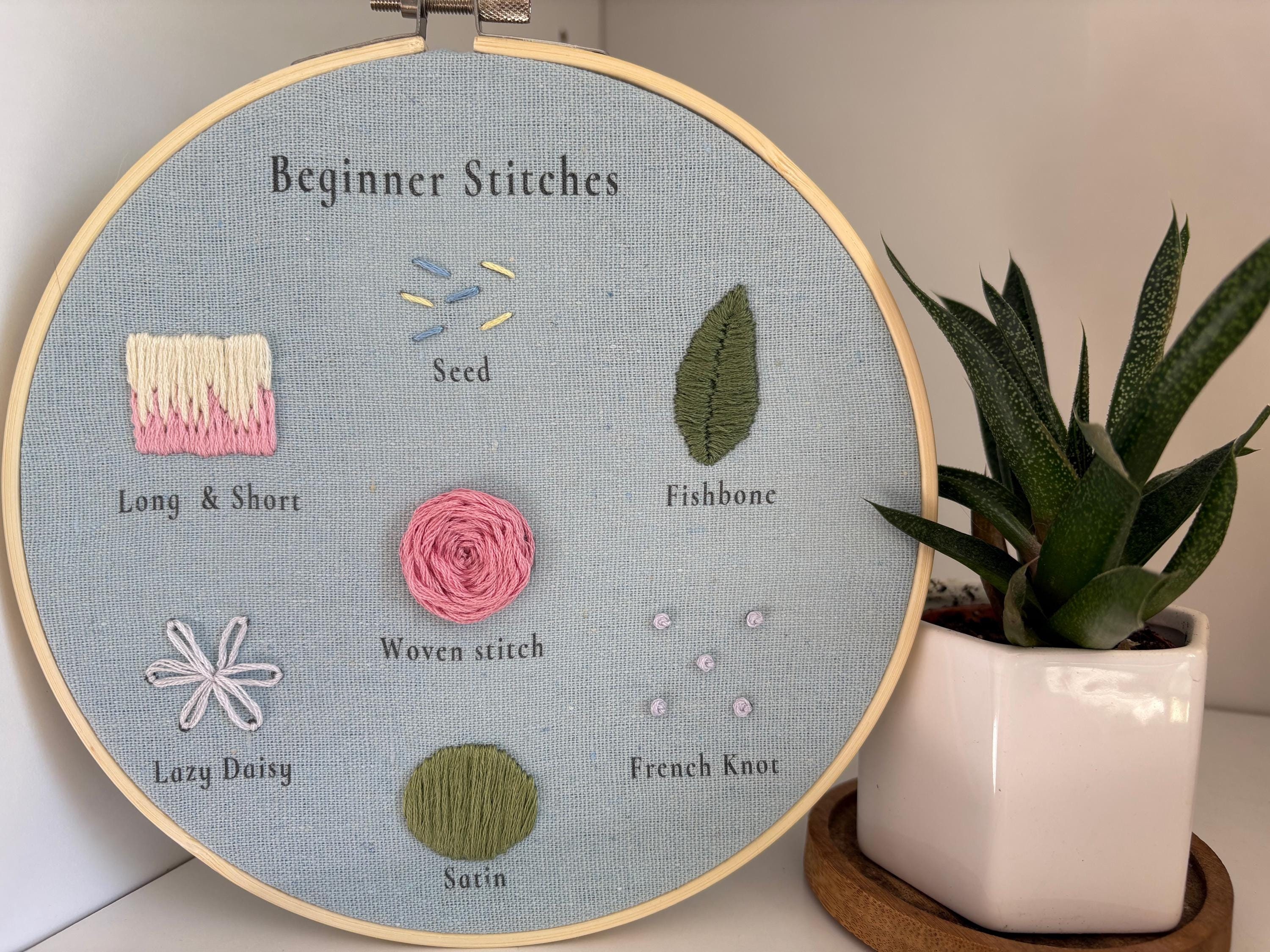 Beginner Hand Embroidery PDF Pattern | Hoop Art, Instant Digital ...