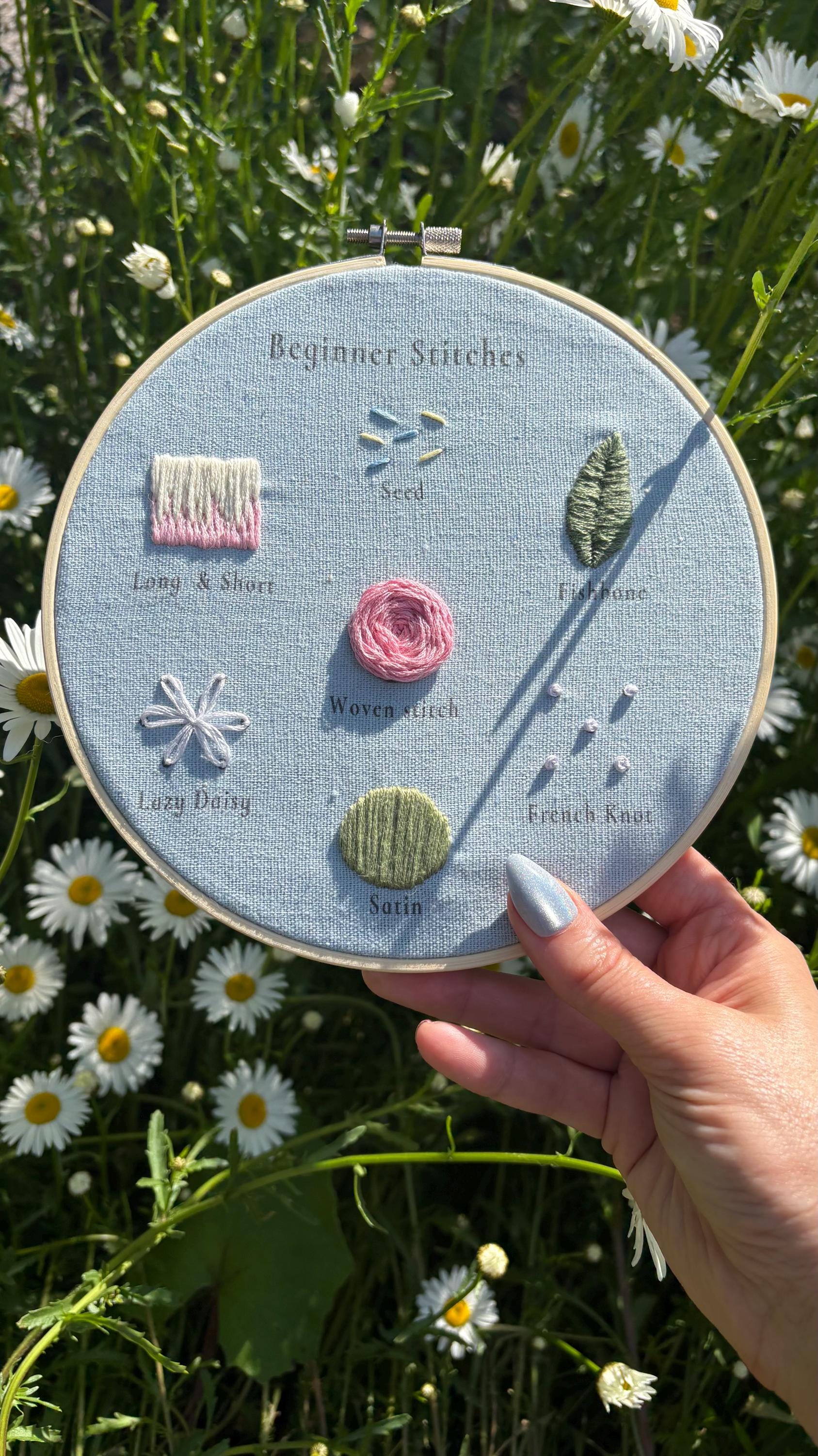 Beginner Hand Embroidery PDF Pattern | Hoop Art, Instant Digital ...