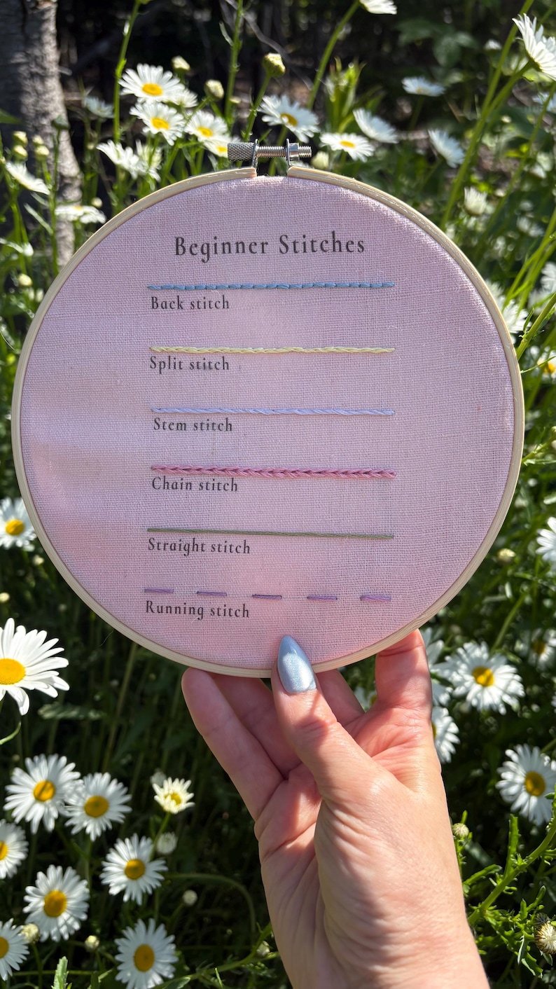 Beginner Hand Embroidery PDF Pattern | Hoop Art, Instant Digital ...