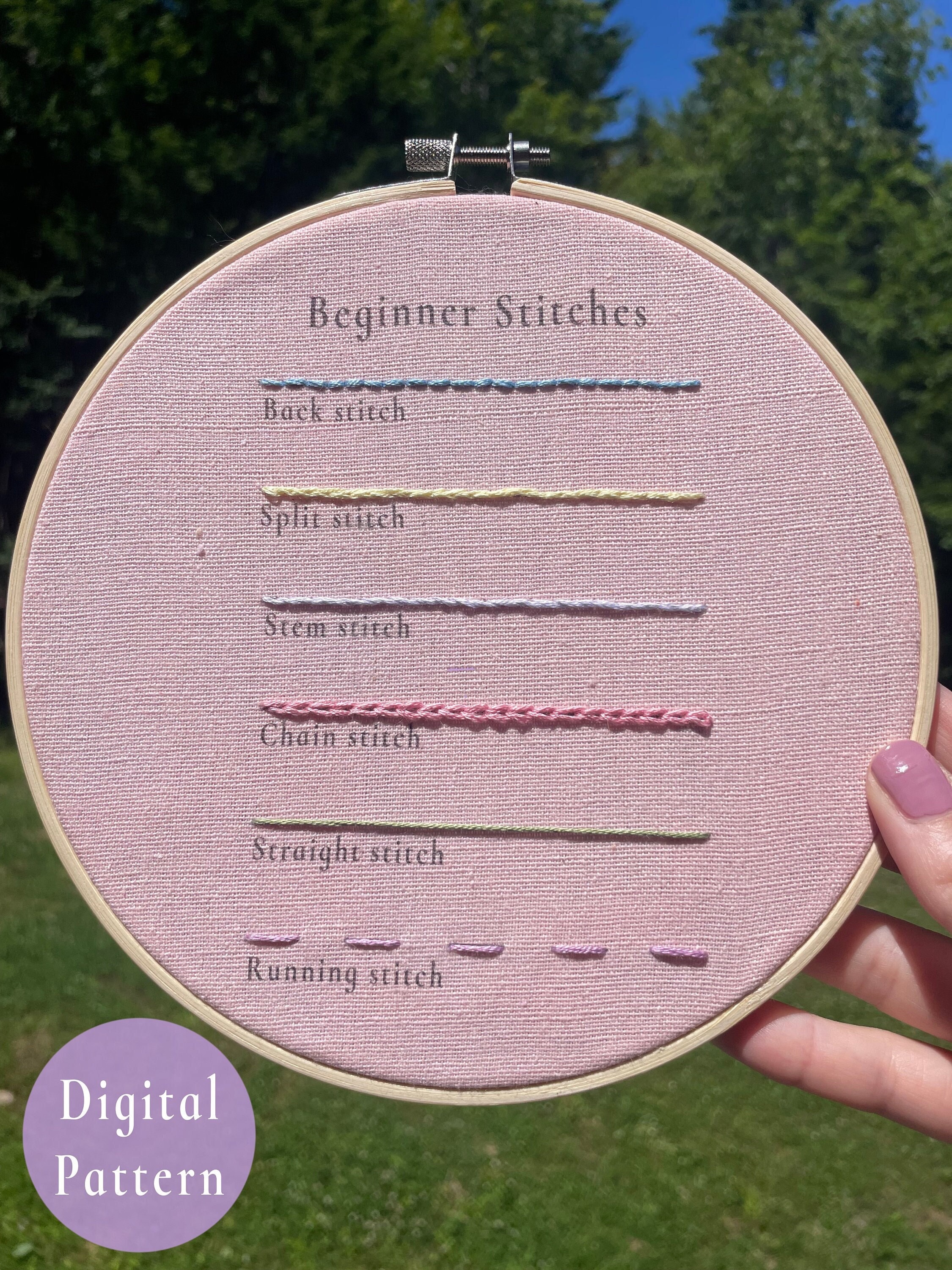 Beginner Hand Embroidery PDF Pattern | Hoop Art, Instant Digital ...