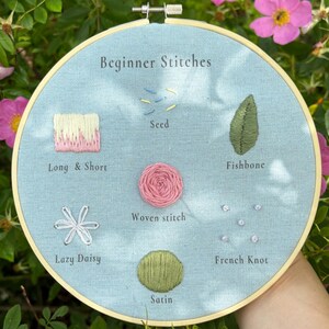 Beginner Hand Embroidery PDF Pattern | Hoop Art, Instant Digital ...