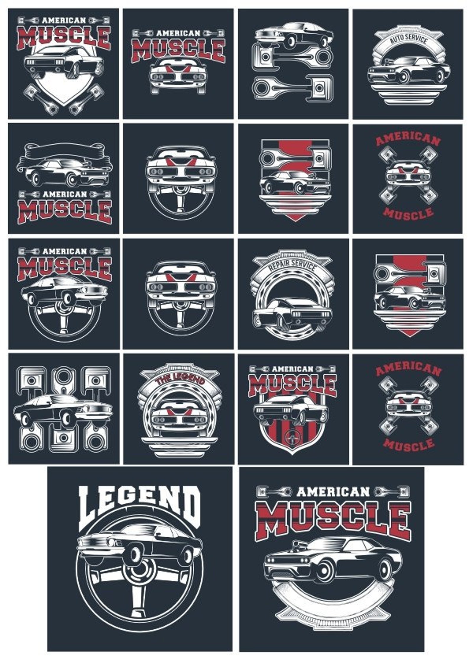American Classic Muscle Cars Emblems 1 Svg File Digital File, SVG PNG ...