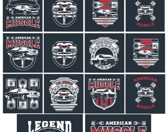 American Classic Muscle Cars Emblems Svg File Digital File, SVG PNG Cdr ...