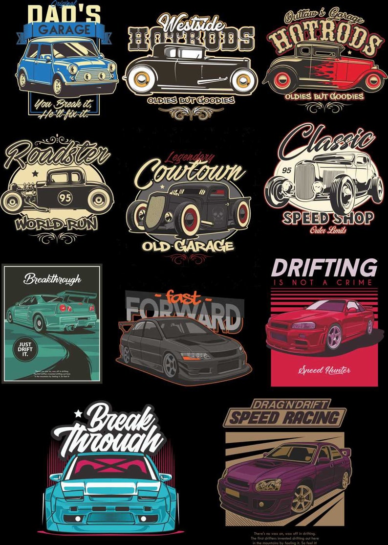 Car Hot Rod Drift Roadster Classic Dad Garage - Svg File - Digital File ...