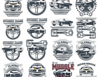 American Classic Muscle Cars Emblems 1 Svg File Digital File, SVG PNG ...
