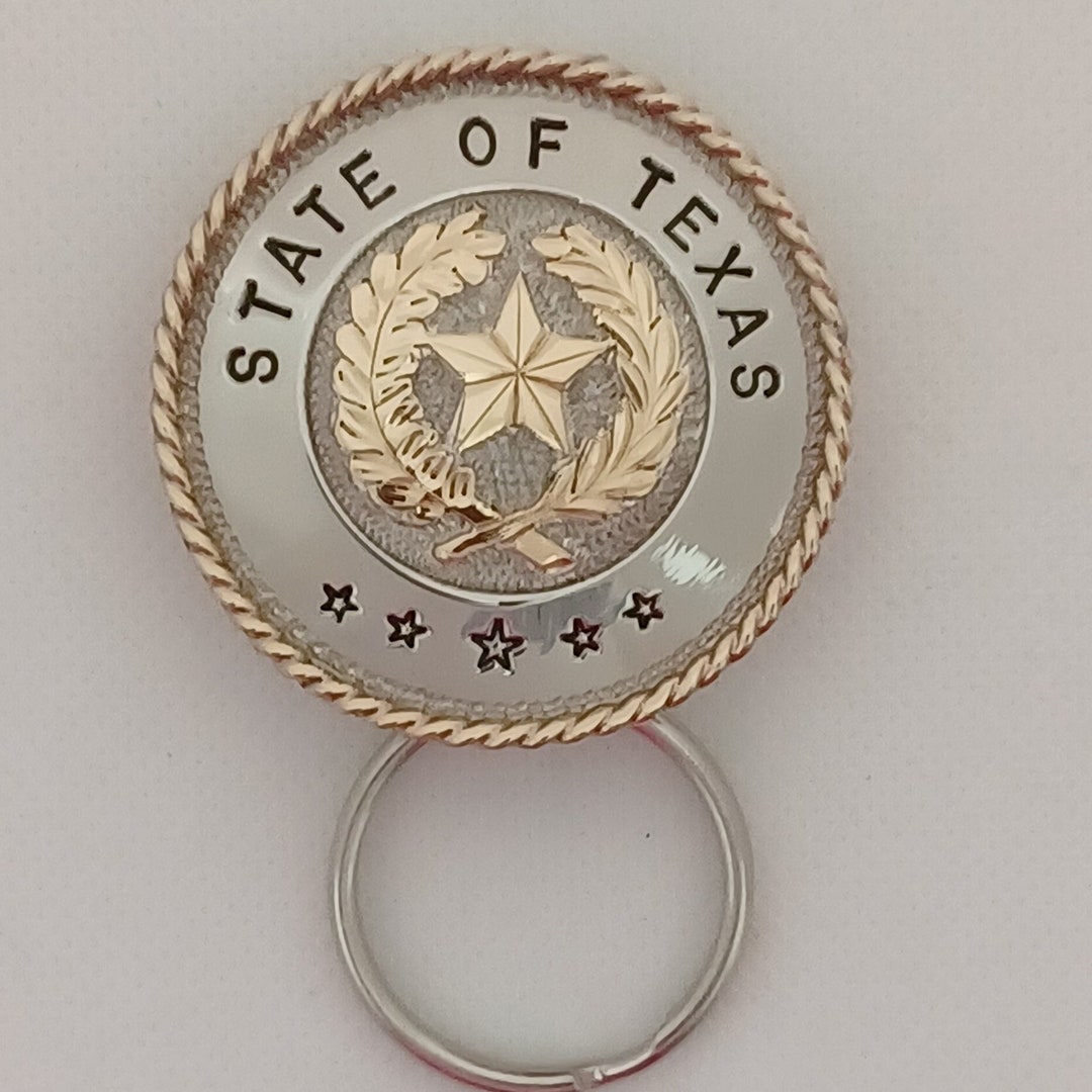 Handcrafted Texas Key Chain With State Seal - Etsy