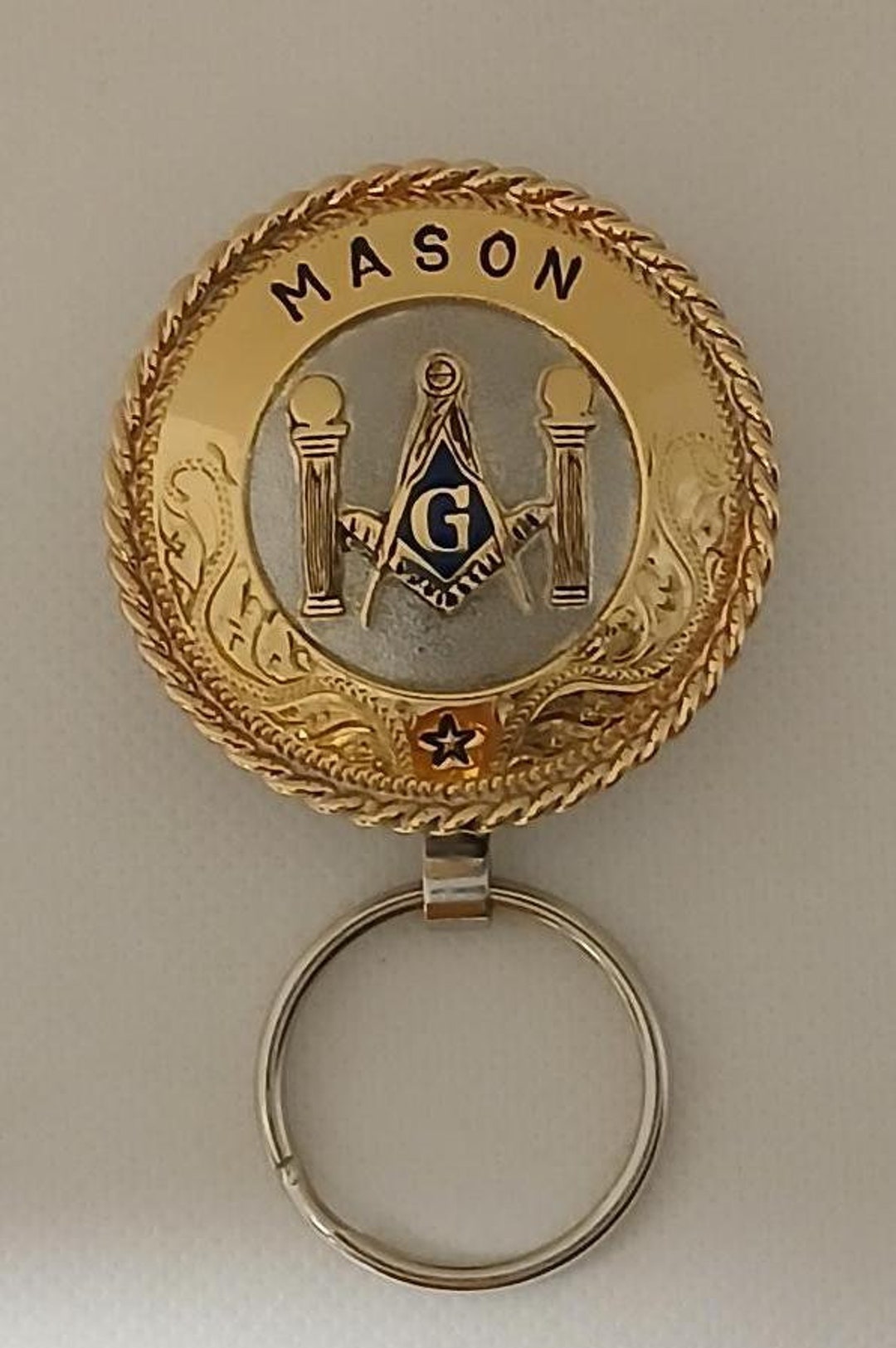Handcrafted Master Mason Key Chain With Double Columns - Etsy