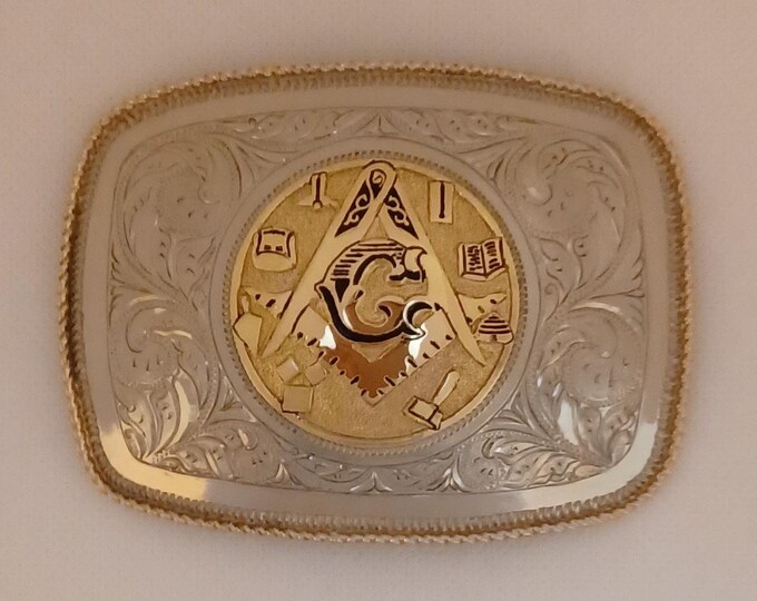 Hand Engraved Trophy Buckle With Master Mason Emblem - Etsy