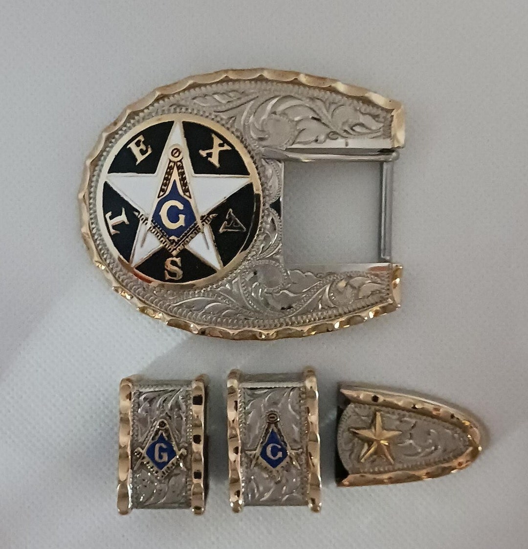 Ranger Style Buckle Set Master Mason Emblem - Etsy