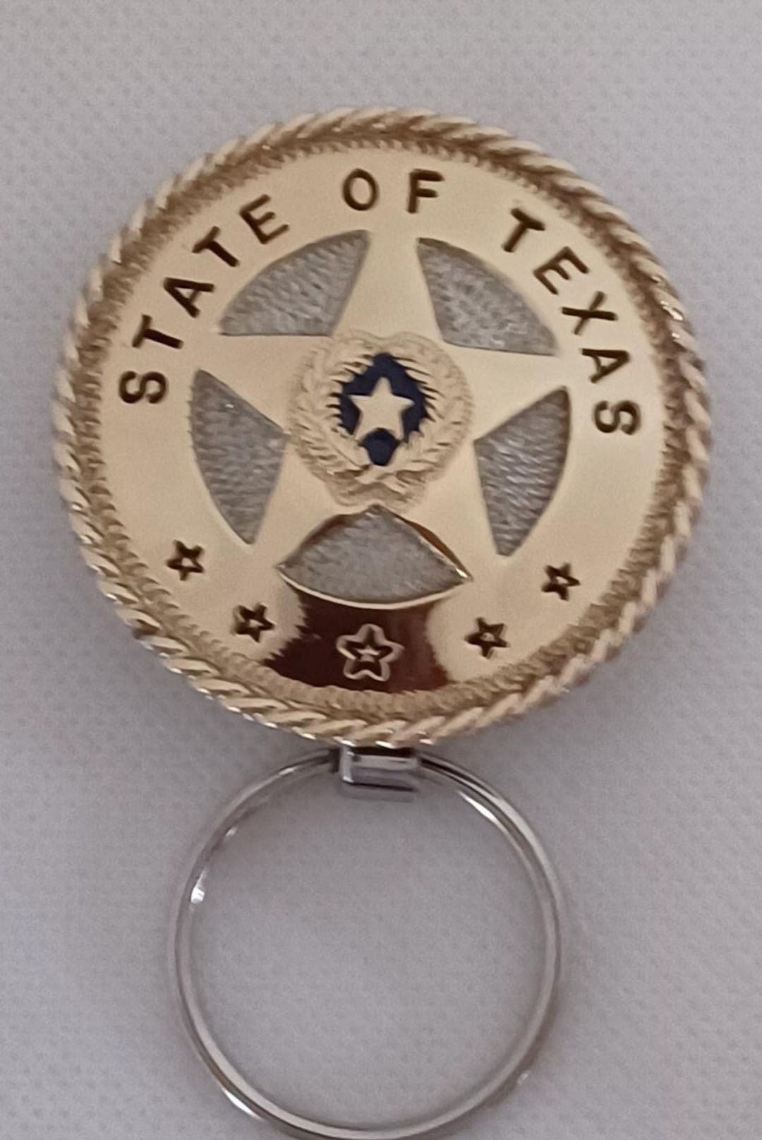 Handcrafted Texas Key Chain With Blue in the State Seal - Etsy