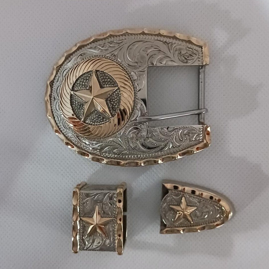 Ranger Style Buckle Set Featuring Texas Star - Etsy
