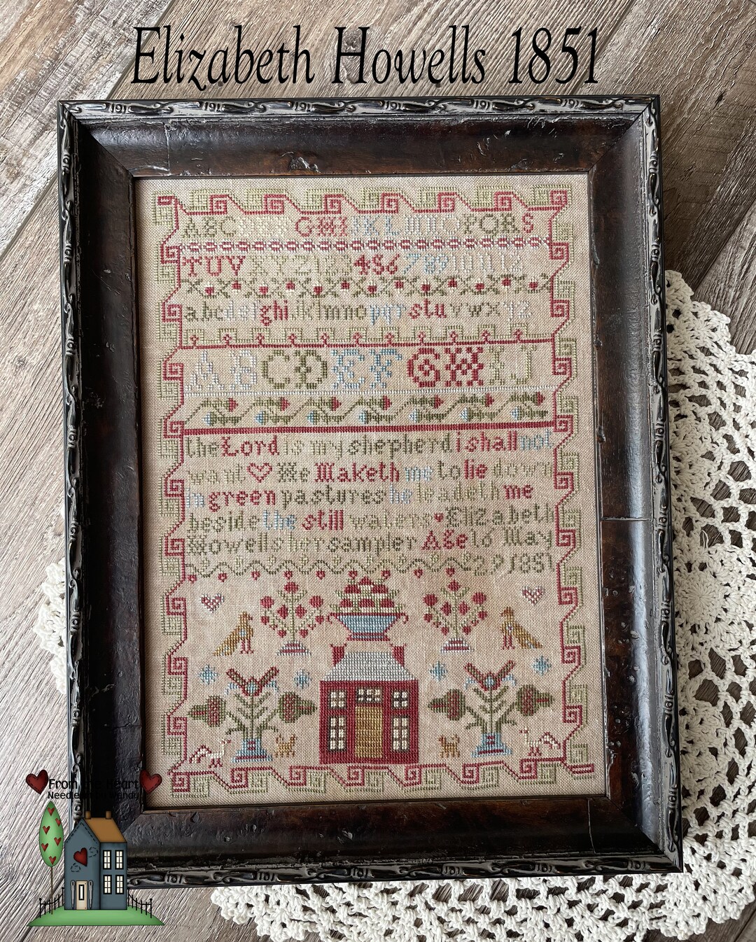 Elizabeth Howells 1851 by From the Heart Needleart - Etsy