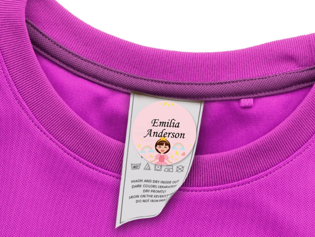 48 ROUND Clothing Tag Labels, Laundry Safe Labels for Clothing ...