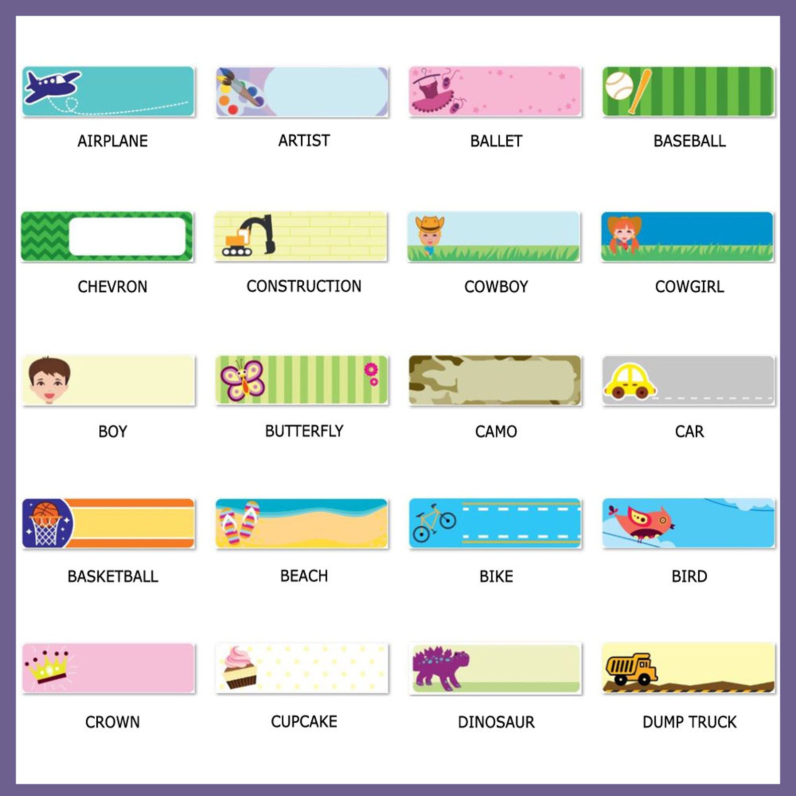 34 MINI School Supply Labels Name Labels for Kids choose - Etsy