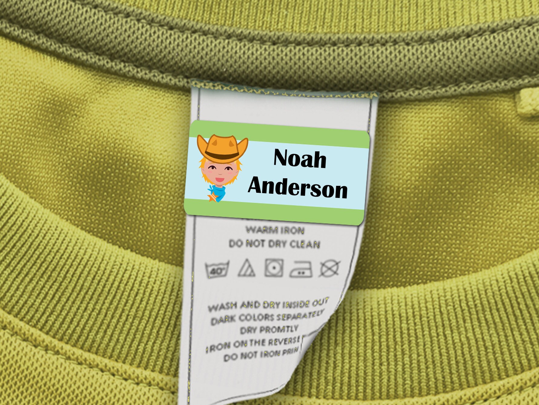 60 Clothing Tag Labels, Camp Name Labels (cowboy Design) - Etsy