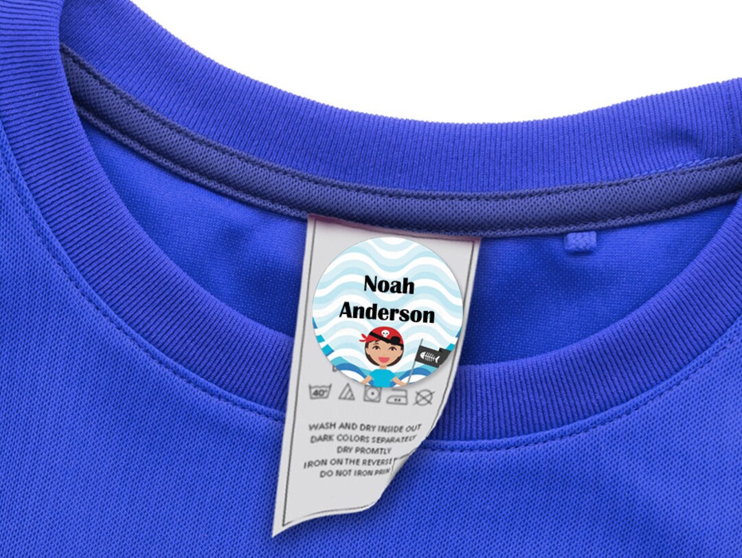 48 ROUND Stick on Laundry Labels for Clothing, Washable Clothing Labels ...