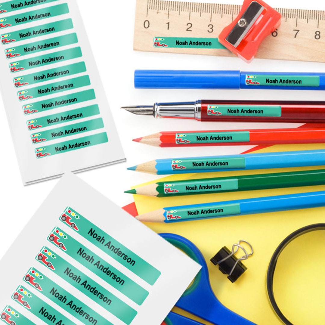 34 MINI LABELS, Pen Labels, Pencil Labels, Crayon Labels, School Supply ...