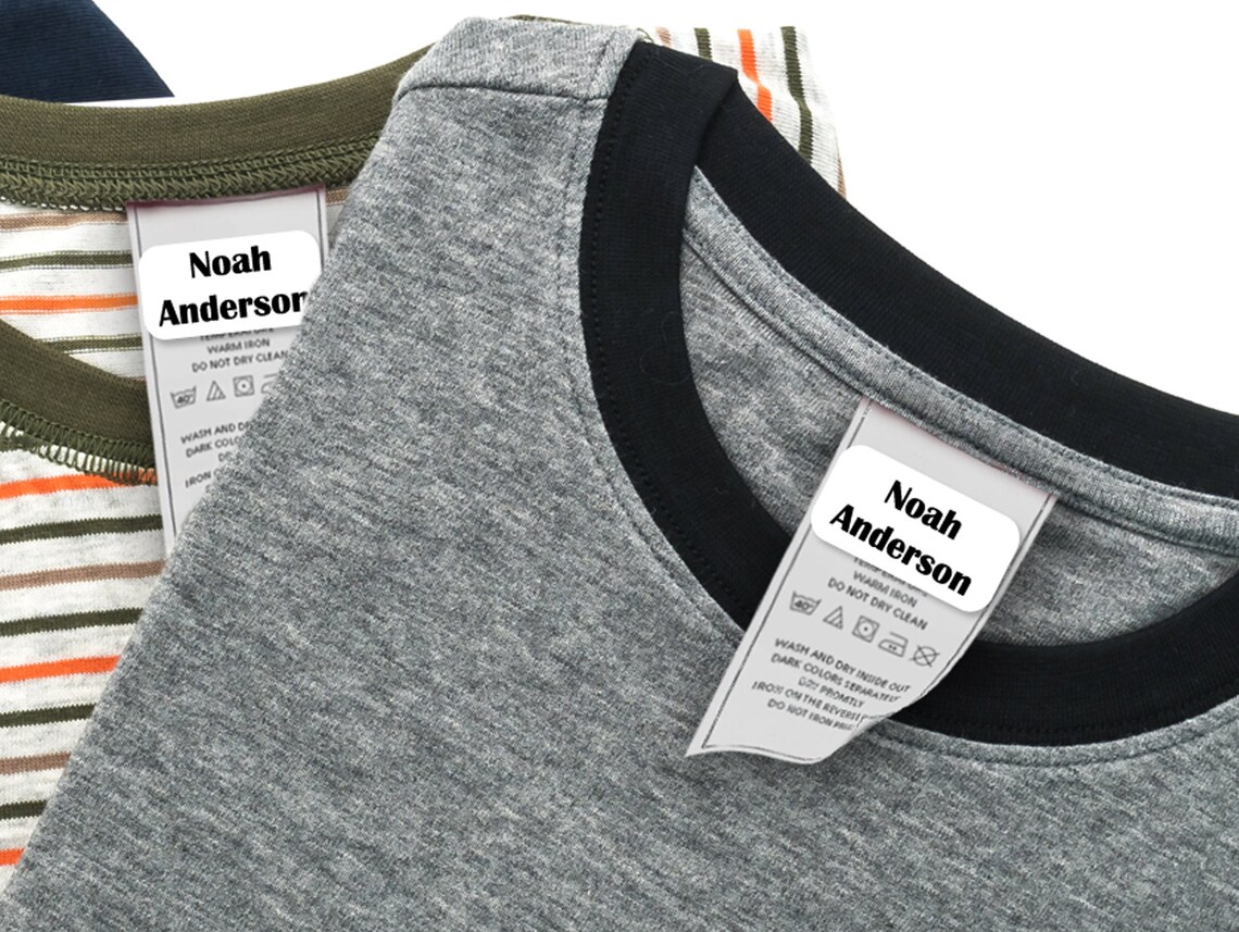 60 Clothing Tag Labels, Laundry Safe Labels for Clothing, Personalized ...