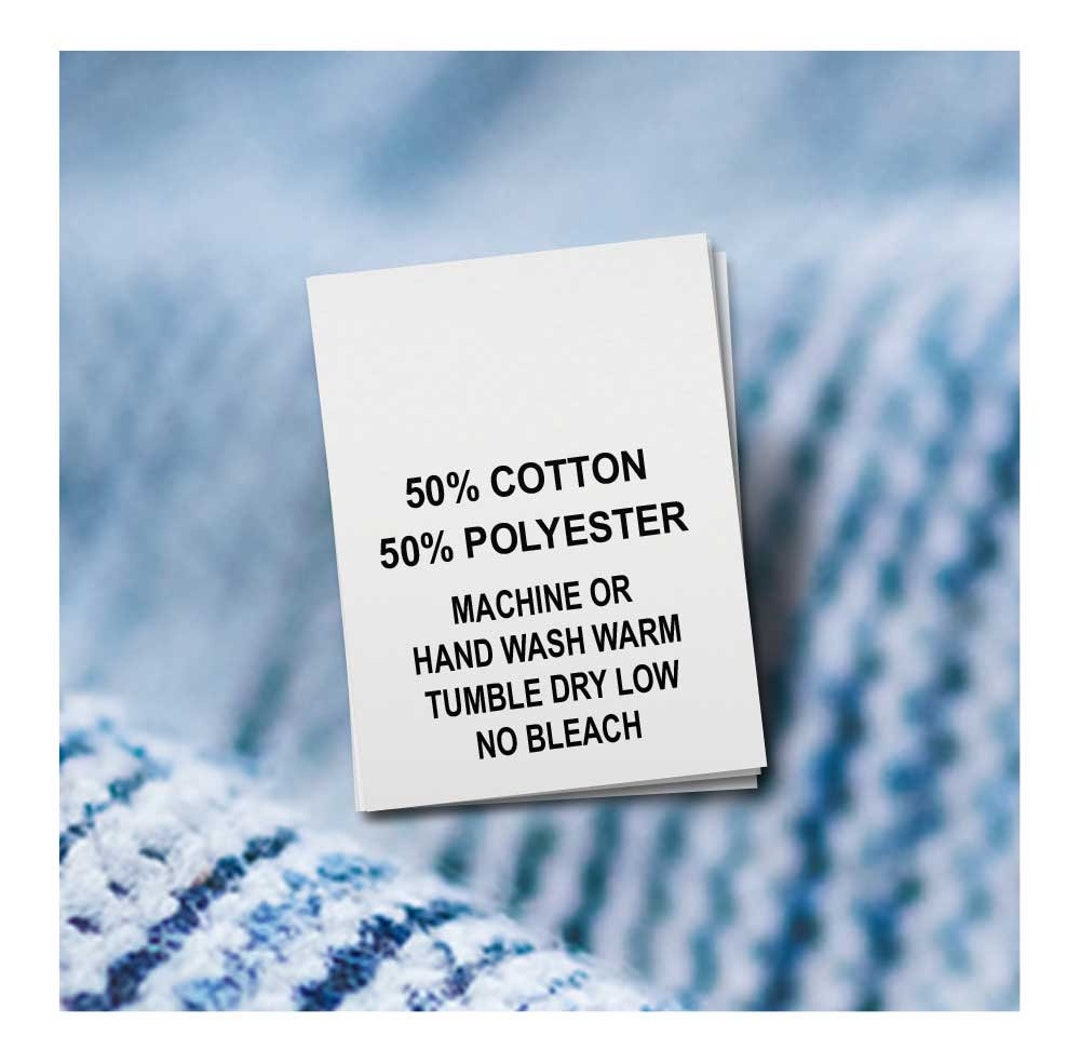 100 PRINTED GARMENT LABELS (style #55- 50% Cotton...) - Etsy