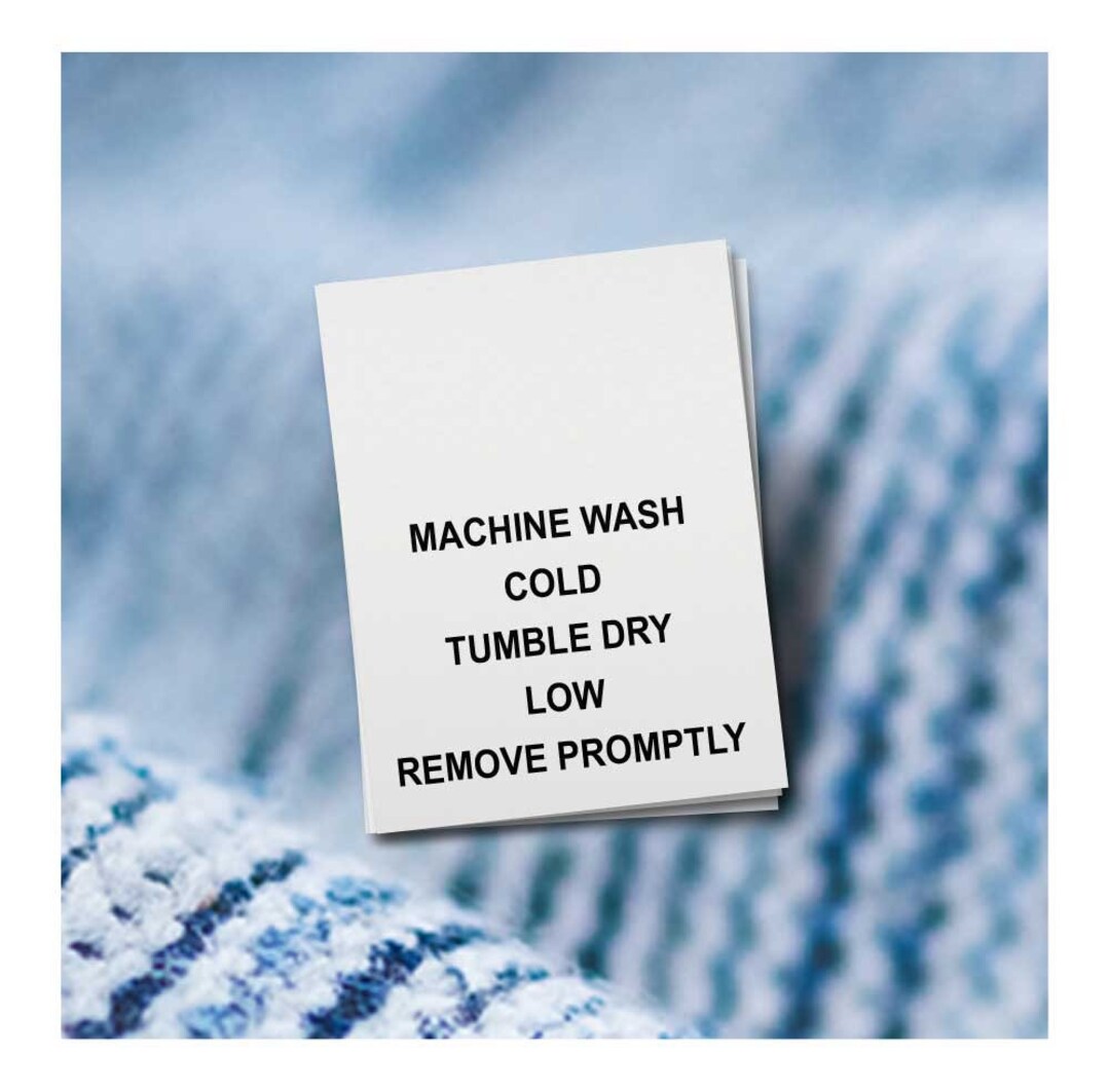 100 PRINTED CARE LABELS (style 2-machine Wash Cold...) - Etsy