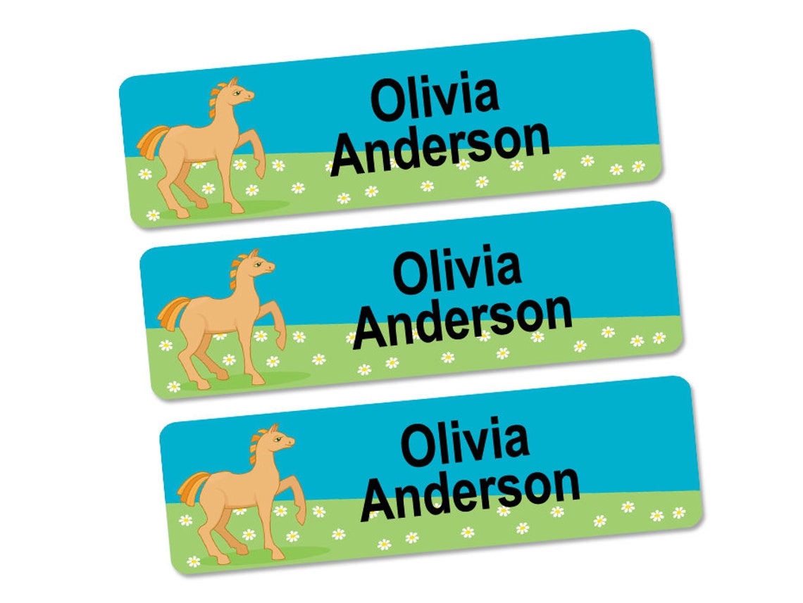 Kids Name Labels Stick on Name Labels Waterproof Labels - Etsy