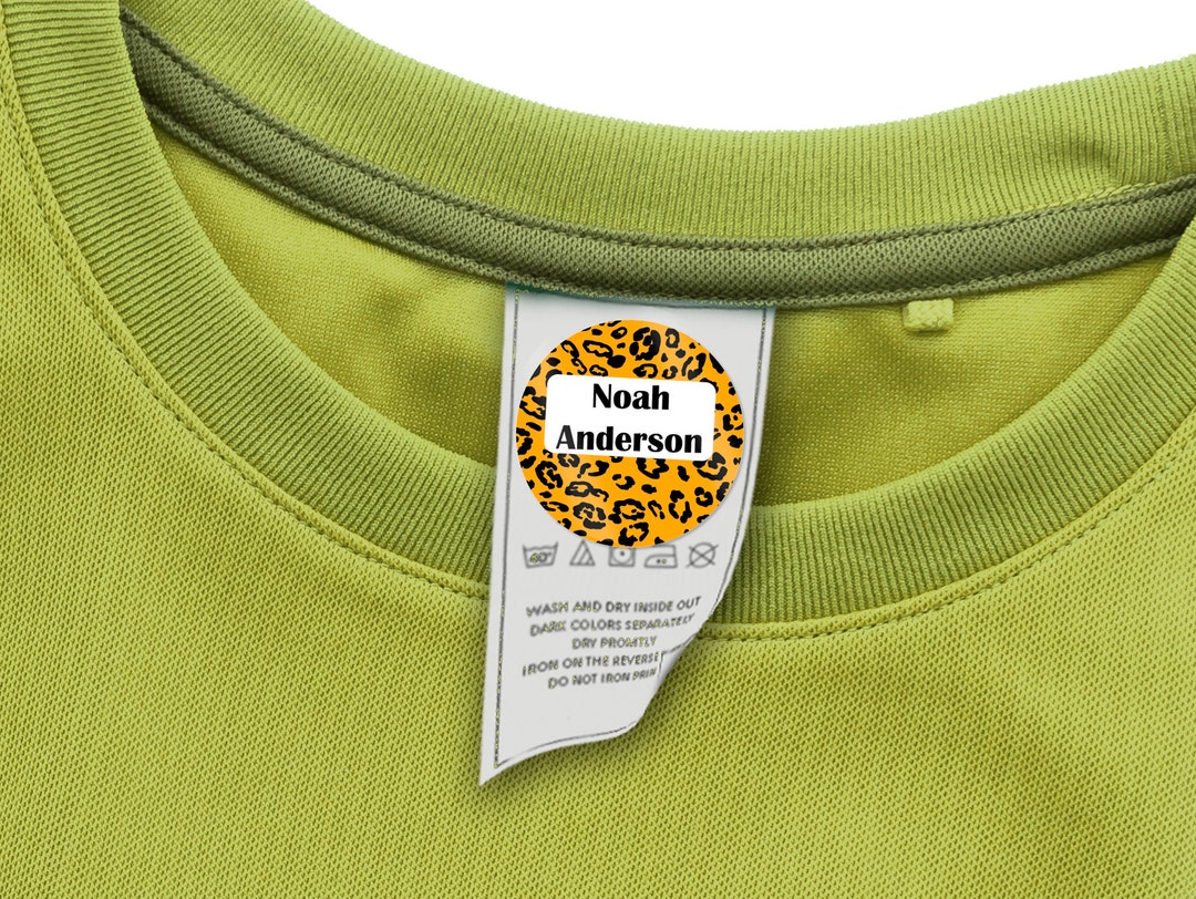48 ROUND Clothing Tag Labels, Laundry Safe Labels for Clothing (leopard ...