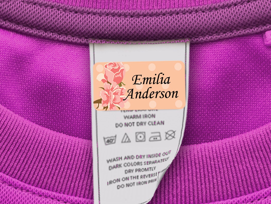 60 Clothing Tag Labels, Laundry Safe Labels for Clothing, Personalized ...