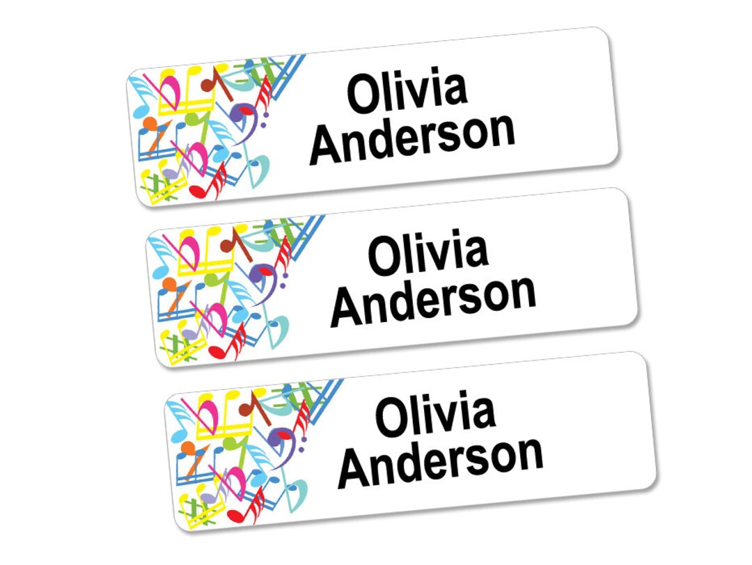 Daycare Labels, Name Labels for Kids, Waterproof Labels (musical #1 ...