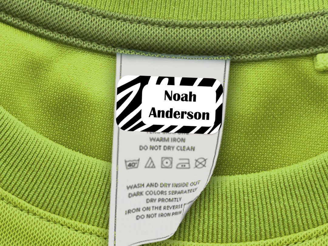 60 Clothing Tag Labels, Laundry Safe Labels for Clothing, Personalized ...
