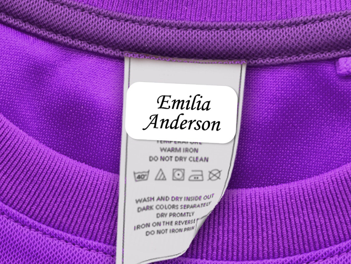 60 Clothing Tag Labels, Laundry Safe Labels for Clothing, Personalized ...