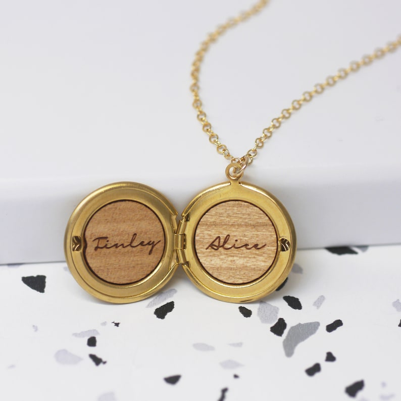 Name Necklace Childrens Names Locket Necklace Personalized | Etsy