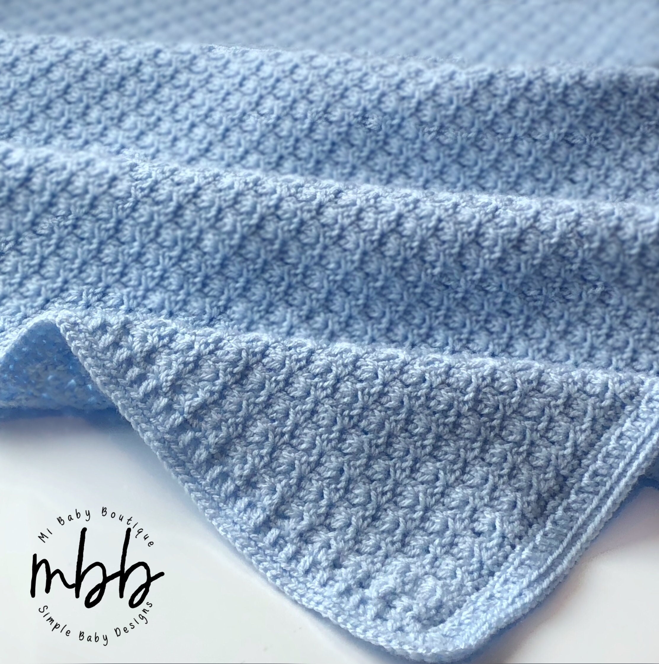 Simply Textured Baby Blanket - ANY SIZE - Crochet Pattern - Baby | Girl ...