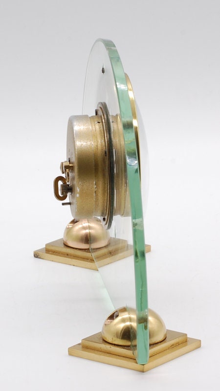 Antique 1920s Lancel Paris Art Deco Glass & Brass Desk or Shelf ...