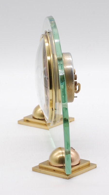 Antique 1920s Lancel Paris Art Deco Glass & Brass Desk or Shelf ...