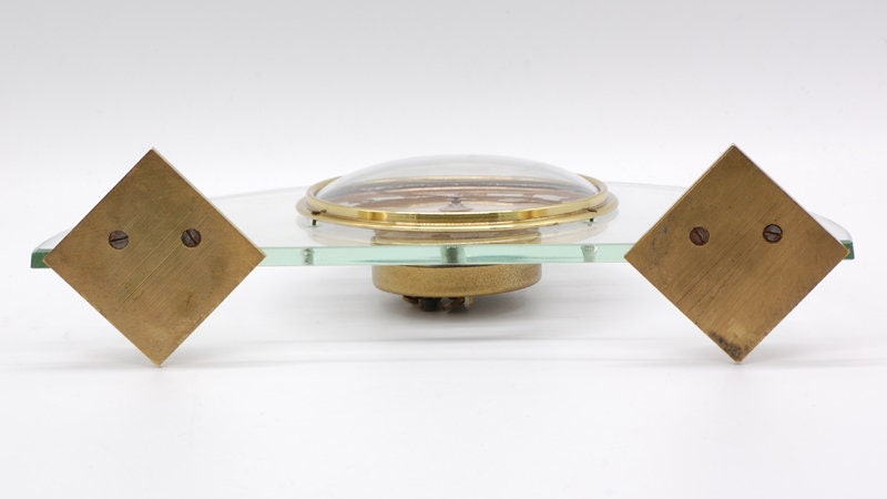 Antique 1920s Lancel Paris Art Deco Glass & Brass Desk or Shelf ...