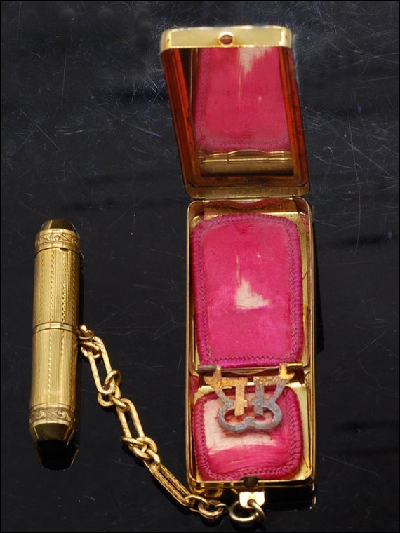 Antique 1910s Du Barry Hudnut Dance Compact with atta… - Gem