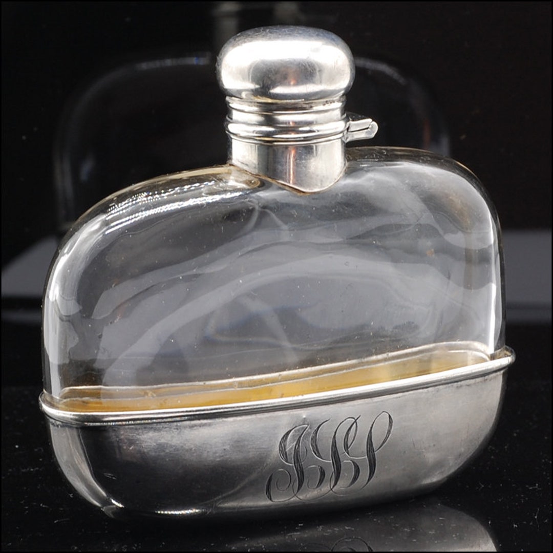 1890s Glass & Sterling Silver Alcohol Flask - Etsy