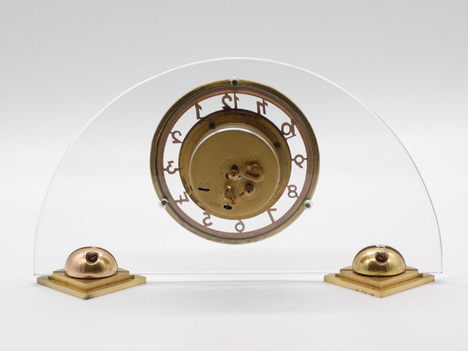 Antique 1920s Lancel Paris Art Deco Glass & Brass Desk or Shelf ...