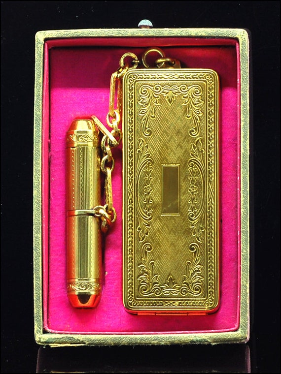 Antique 1910s Du Barry Hudnut Dance Compact with atta… - Gem