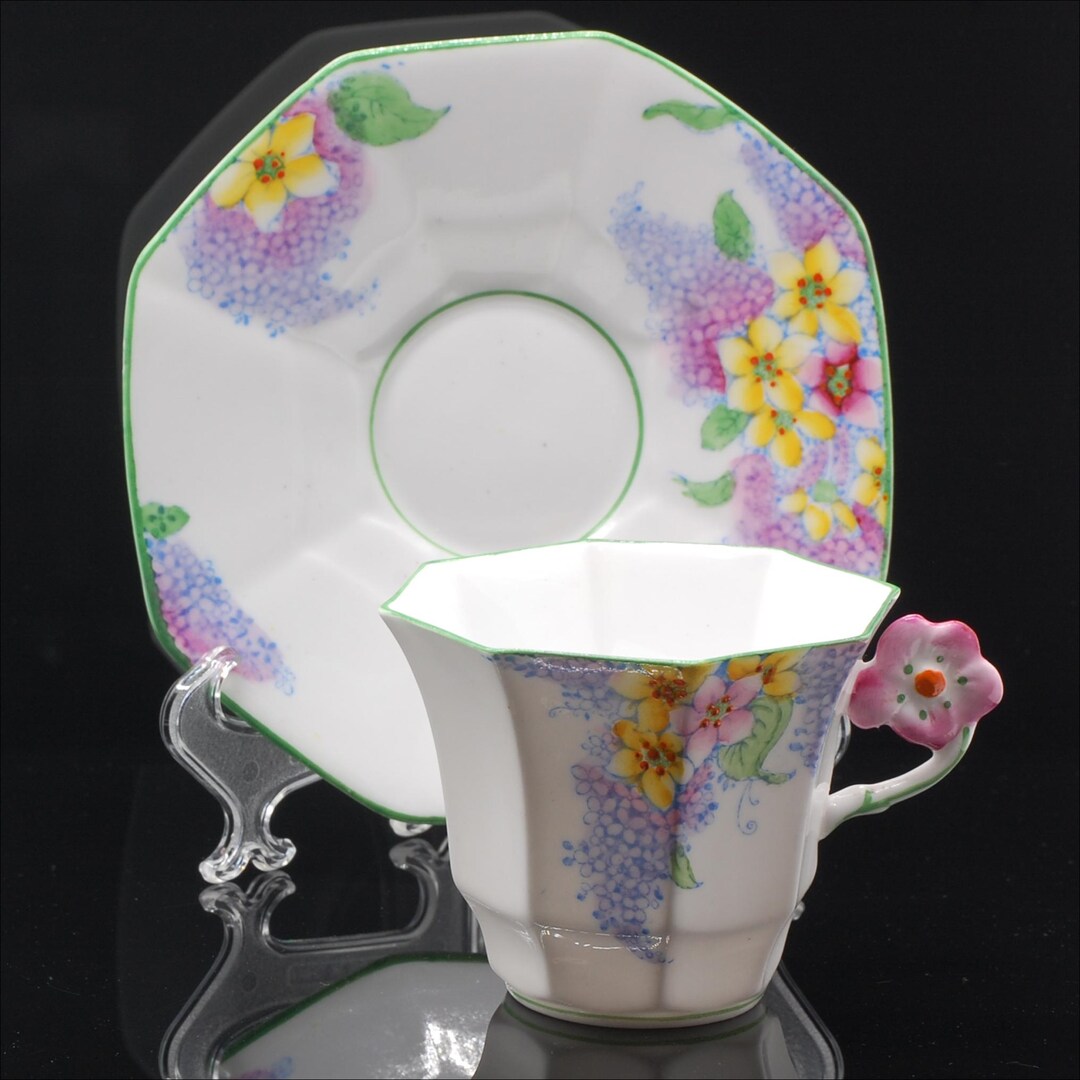 Antique Melba Bone China Cup and Saucer “lilac Time” Pattern With a ...