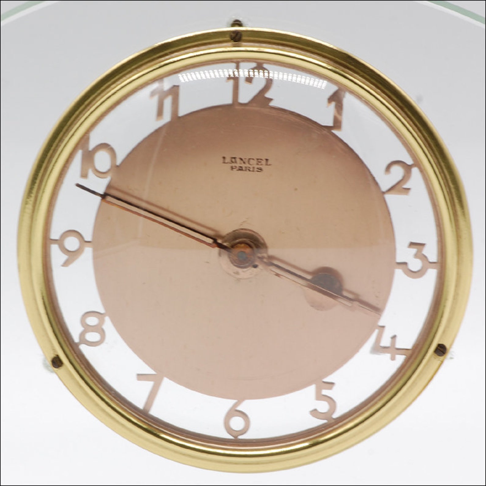 Antique 1920s Lancel Paris Art Deco Glass & Brass Desk or Shelf ...