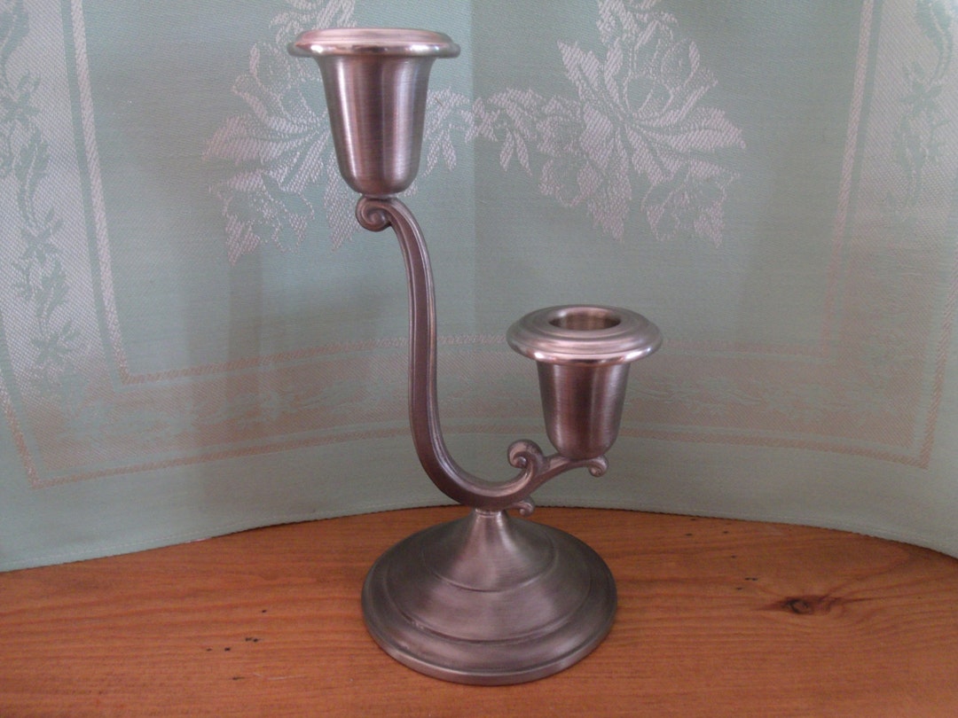Hand Casted Pewter Two Light Candelabra - Etsy