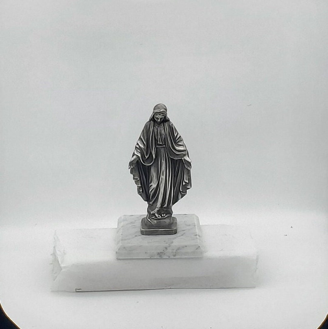Pewter Blessed Virgin Mary Statue - Etsy