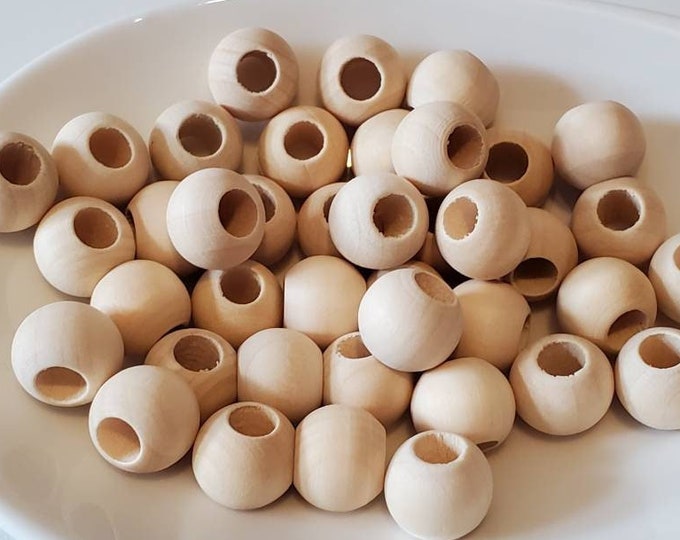 12 Mm Unfinished Wood Round Beads, 1/2