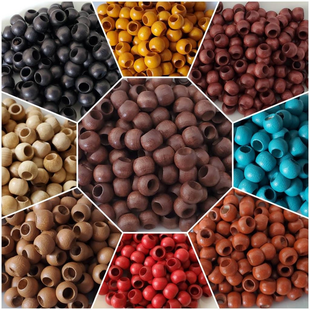 8 Mm Small Wooden Round Beads, Hole 4.5 Mm, 100 Beads, Size: 8X6.5 Mm ...